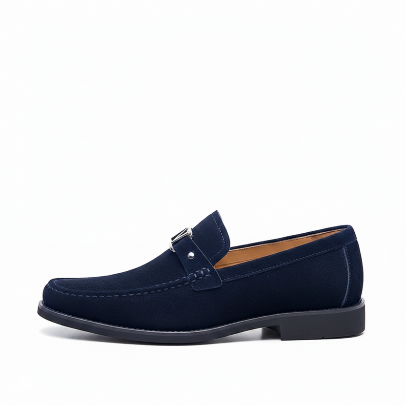 Navy Blue Suede Loafers for Men | Casual Slip-On Shoes | Comfortable ...